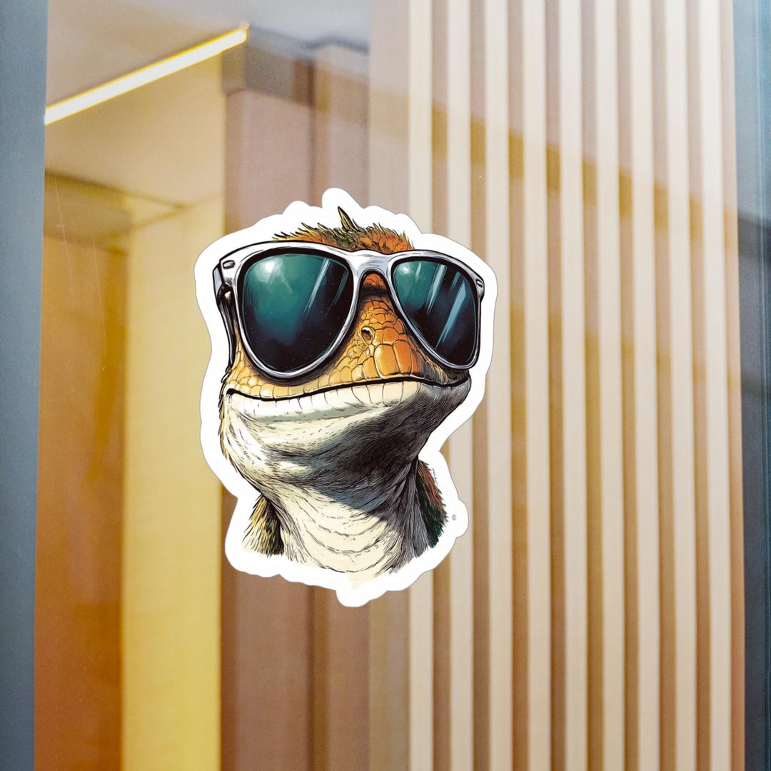 Lizard Vinyl Decal, Reptile Sticker, Sunglasses Laptop Decal, Gecko Car ...