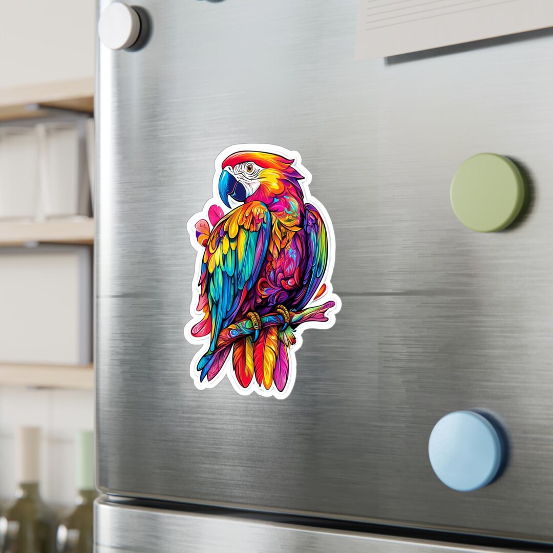 Colorful Macaw Sticker: Tropical Parrot Decal for Laptops, Cars - Etsy