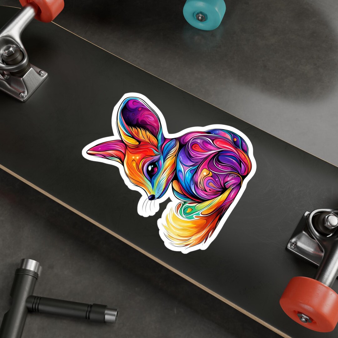 Colorful Fennec Fox Sticker Decal - Vinyl Decal, Laptop Decal, Car ...