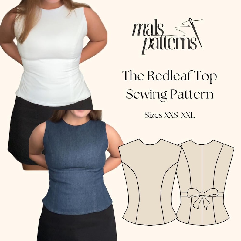 The Redleaf Top Sewing Pattern | Digital PDF Sewing Pattern | Instant ...