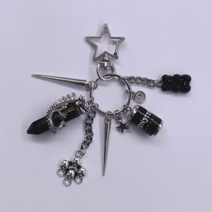 CLUSTER CHARM KEYCHAIN — Stainless Steel Gothic Emo Alternative Dark ...