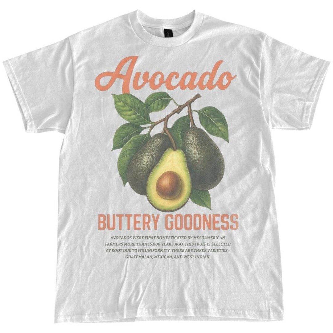 Avocado "buttery Goodness" Botanical Foodie Graphic T-shirt - Etsy