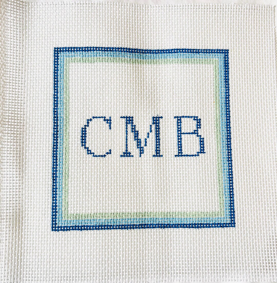 Custom Monogram Needlepoint Canvas - Etsy