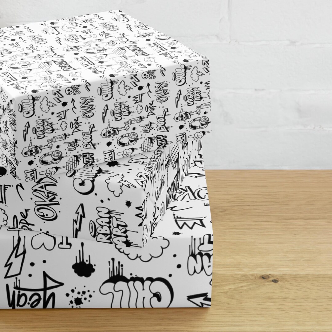 Punk Graffiti Skater Wrapping Paper Sheets - Etsy