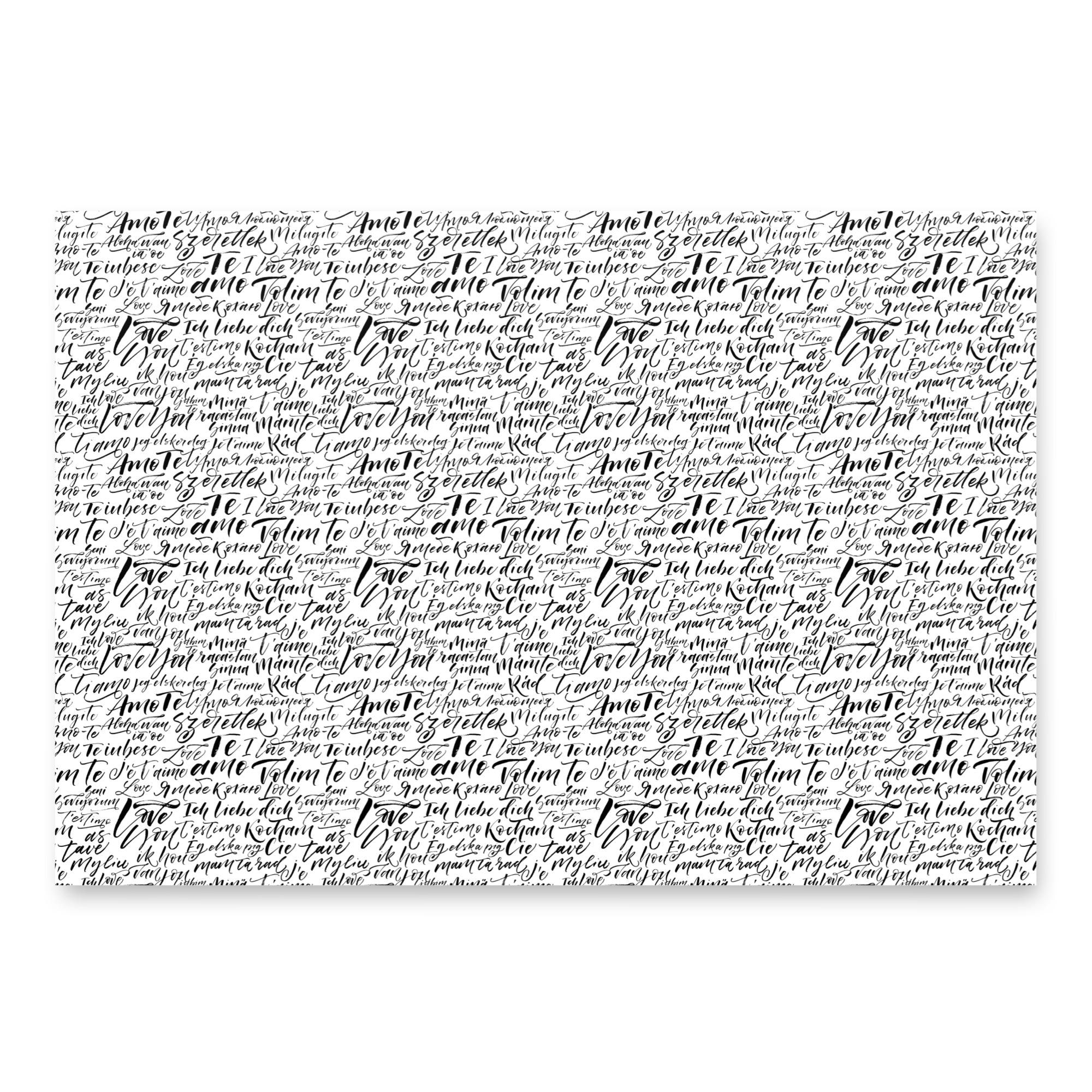Amor Love Script Wrapping Paper Sheets - Etsy