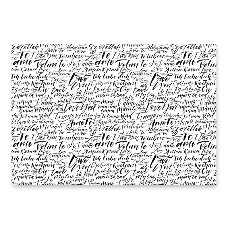 Amor Love Script Wrapping Paper Sheets - Etsy