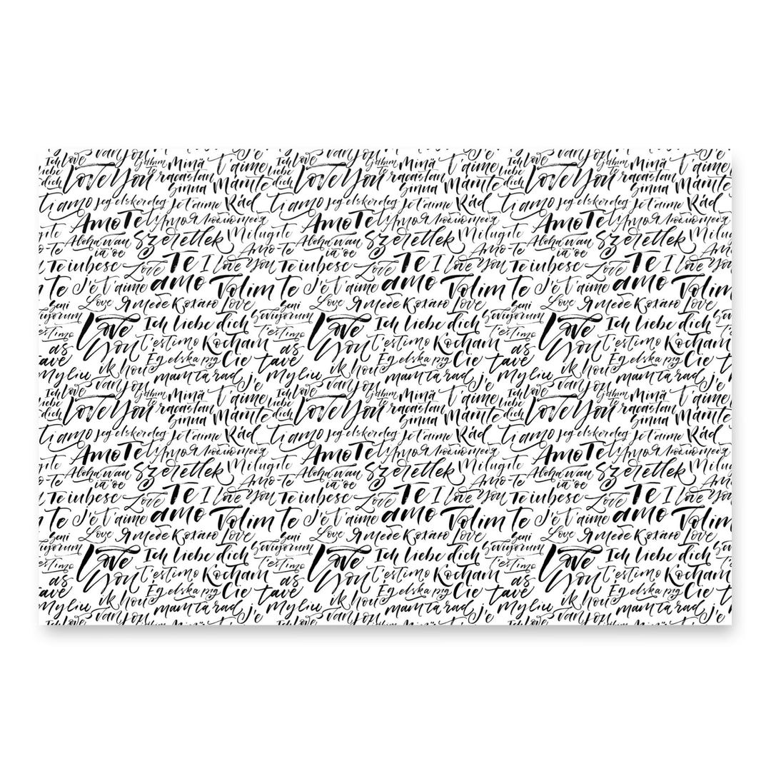 Amor Love Script Wrapping Paper Sheets - Etsy