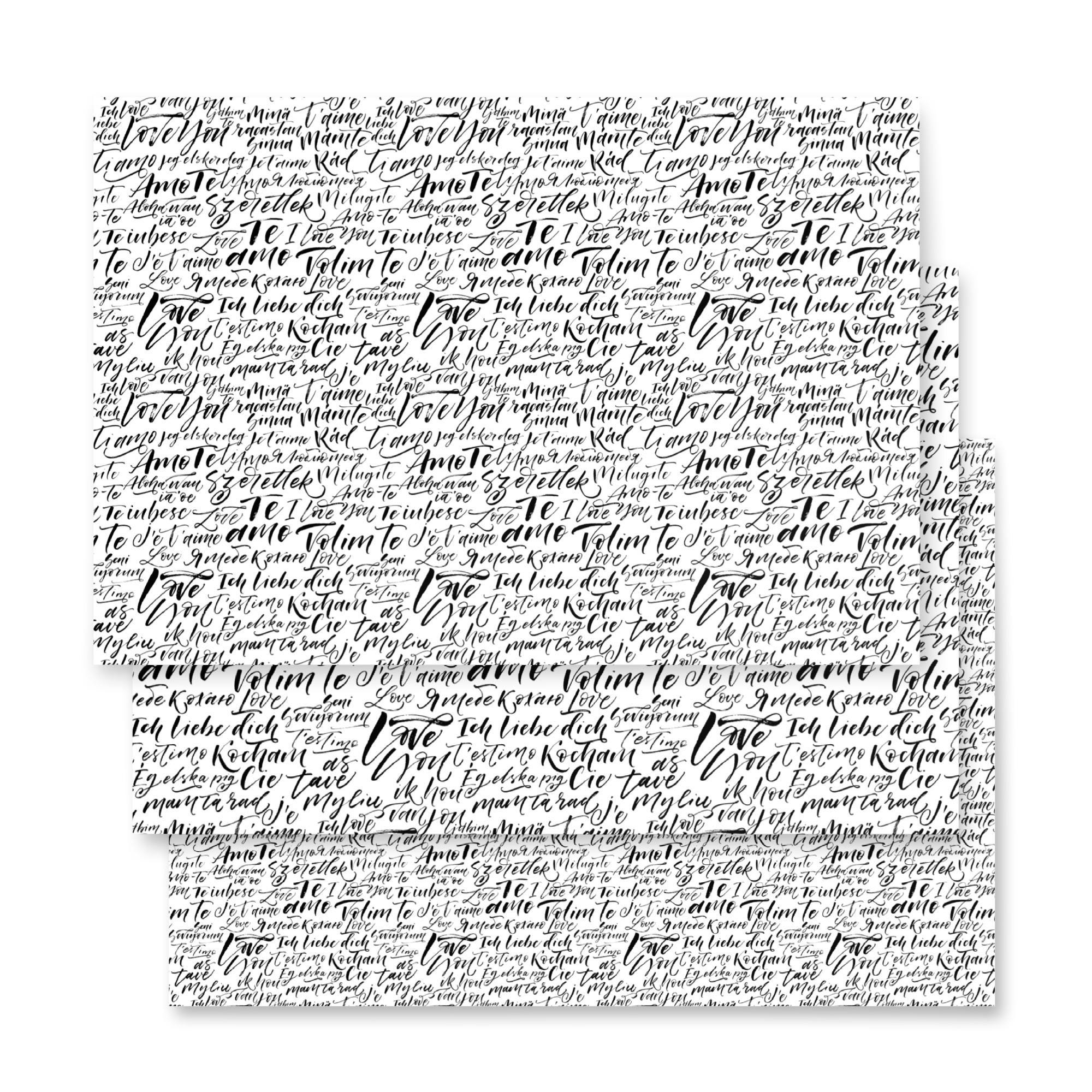 Amor Love Script Wrapping Paper Sheets - Etsy