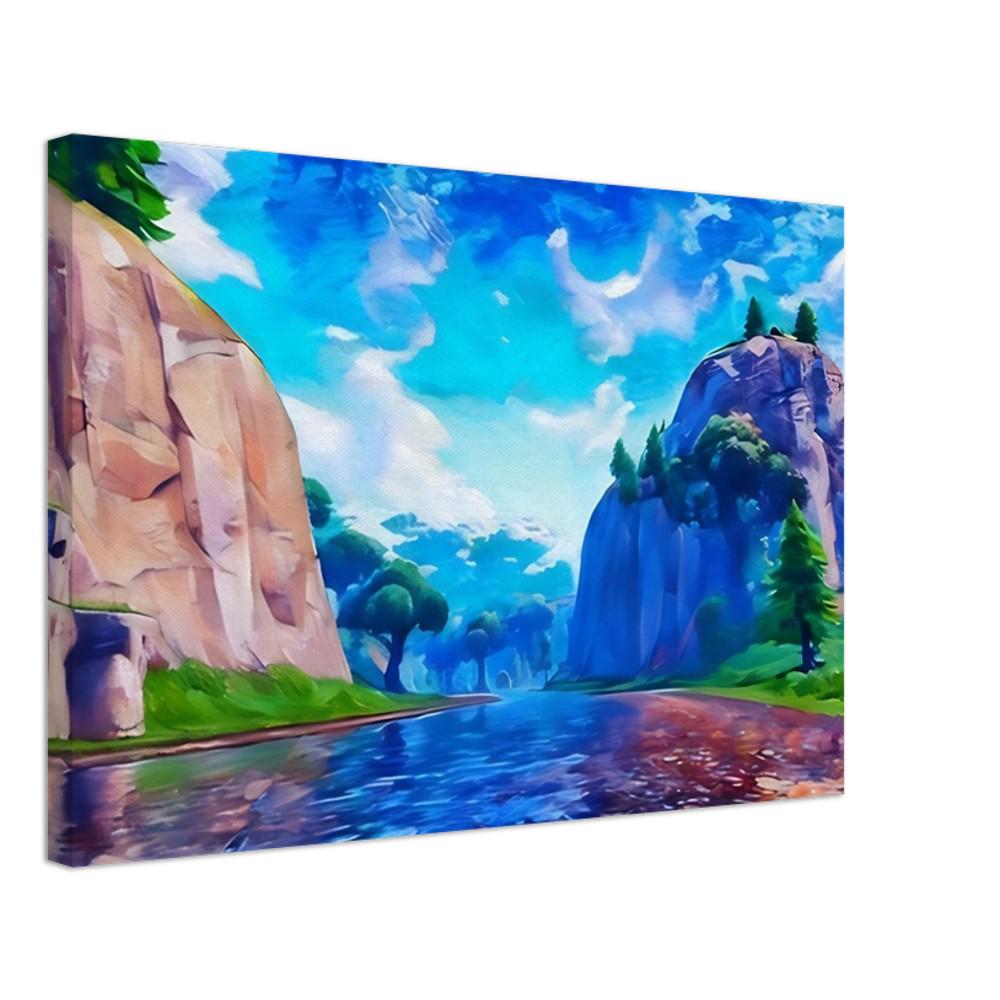 Gaming Battle Royale Canvas Wall Art river in an Oil Painting Design ...