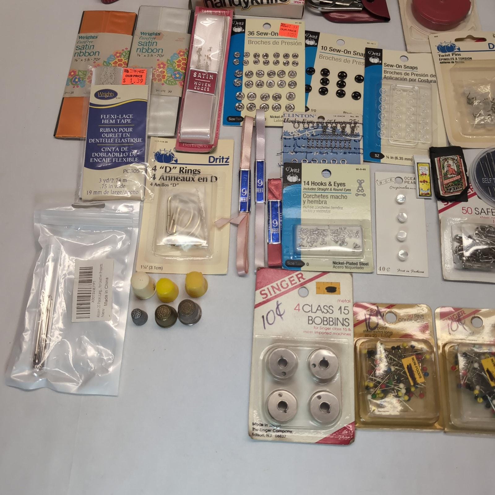 Vintage Sewing Notions Lot Zipper Button Needle Snap Pin Scissors - Etsy