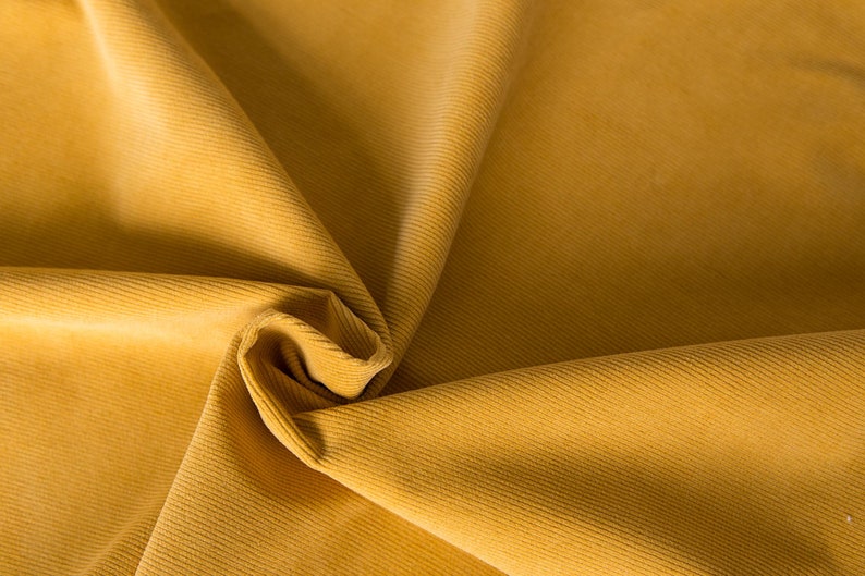 Yellow Curry Corduroy Fabric in Organic Cotton. Honey Gold - Etsy