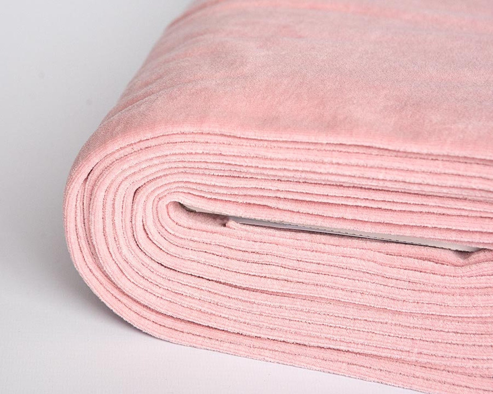 Velour rose clair en coton biologique. Tissu rose pâle. - Etsy France
