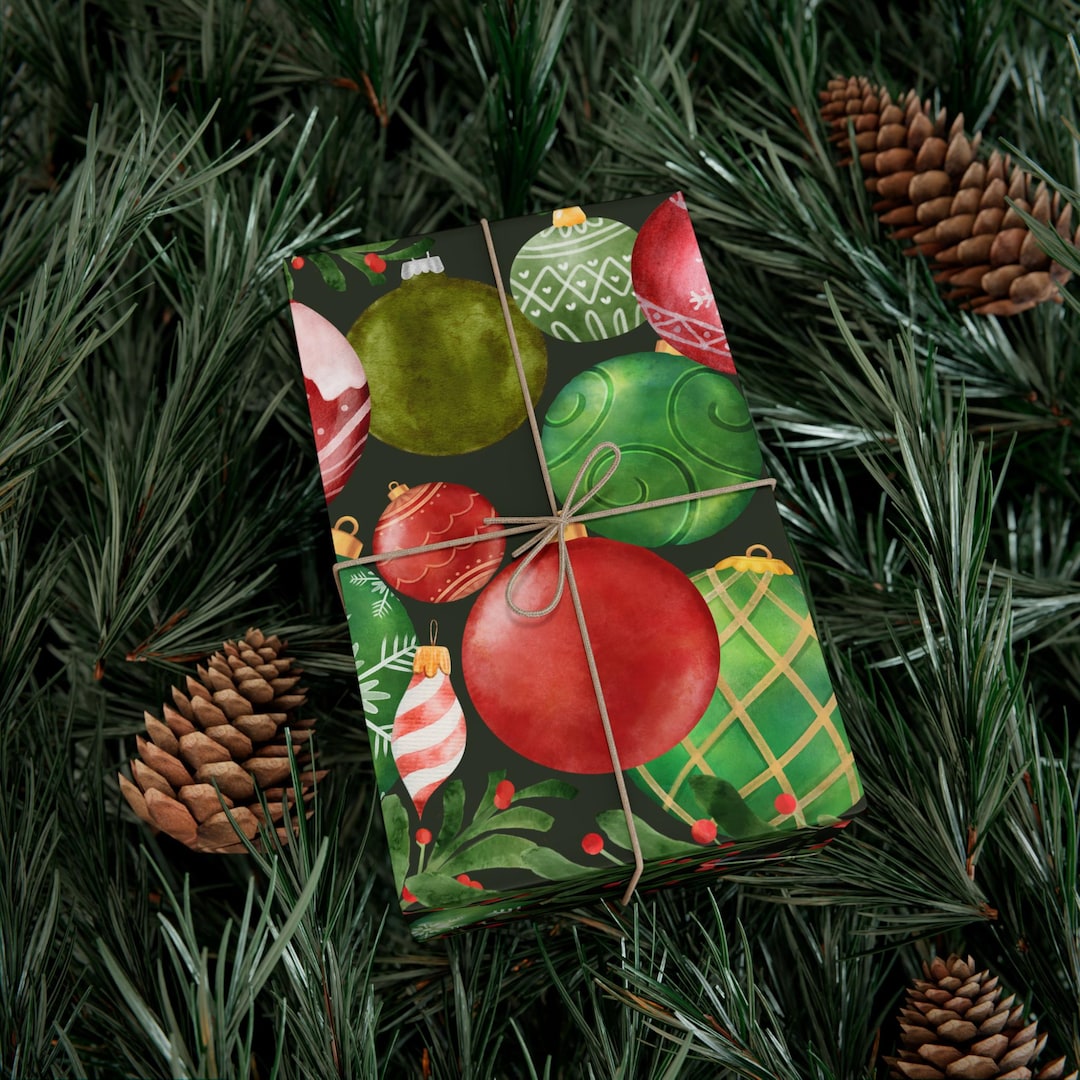 Watercolor Wrapping Paper, Christmas Wrapping Paper, Rustic Wrapping ...