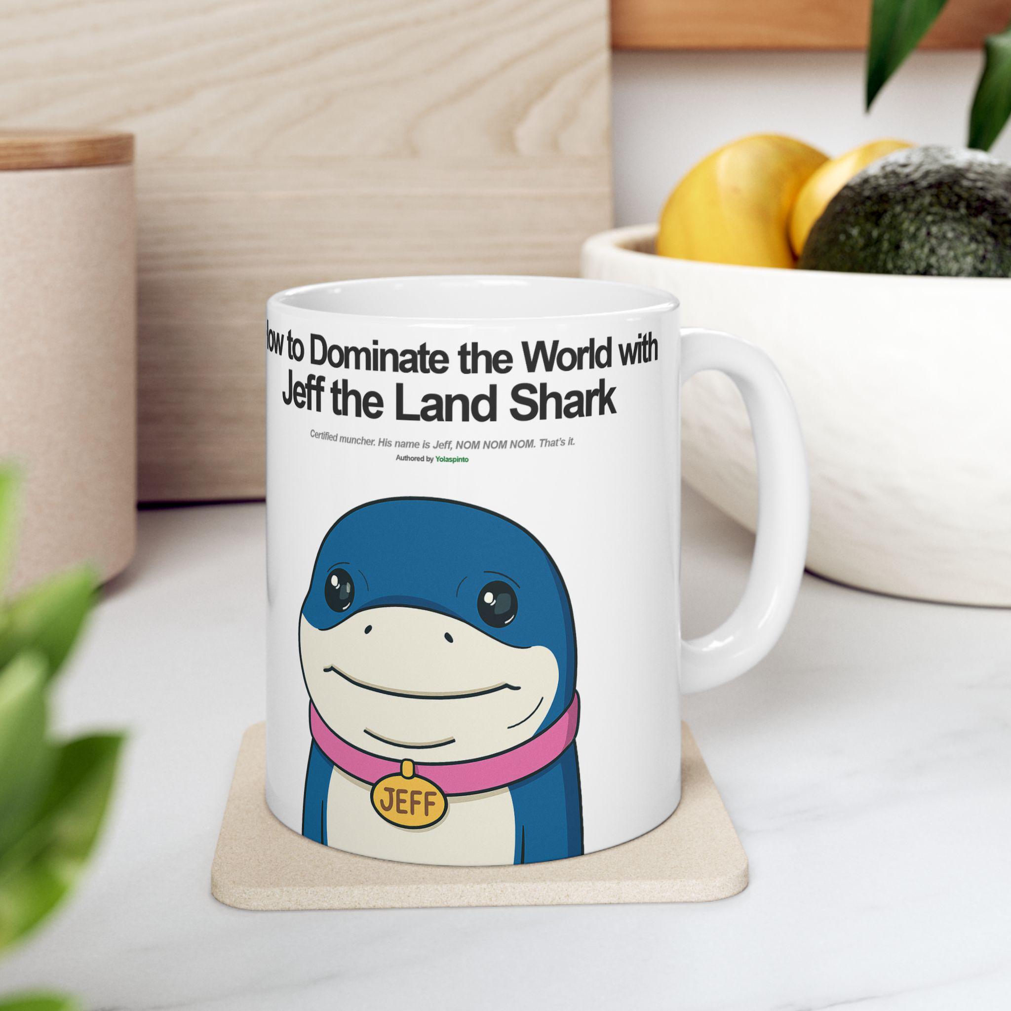 Jeff the Land Shark Mug: Funny Meme Coffee Cup, Gamer Gift - Etsy