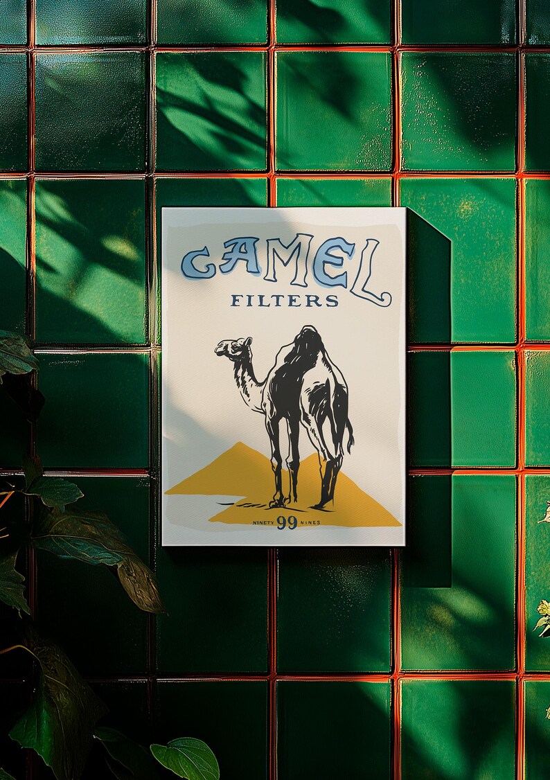Vintage Camel, Old Cigarette Poster, Retro Tobacco Ad, Classic Smoking ...