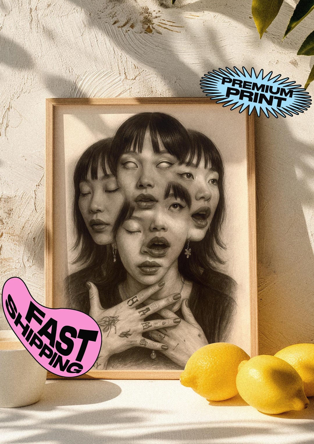 2024 Interior Design | Surreal Horror Art Print | Dark Surrealism Portrait Poster | Gothic ...