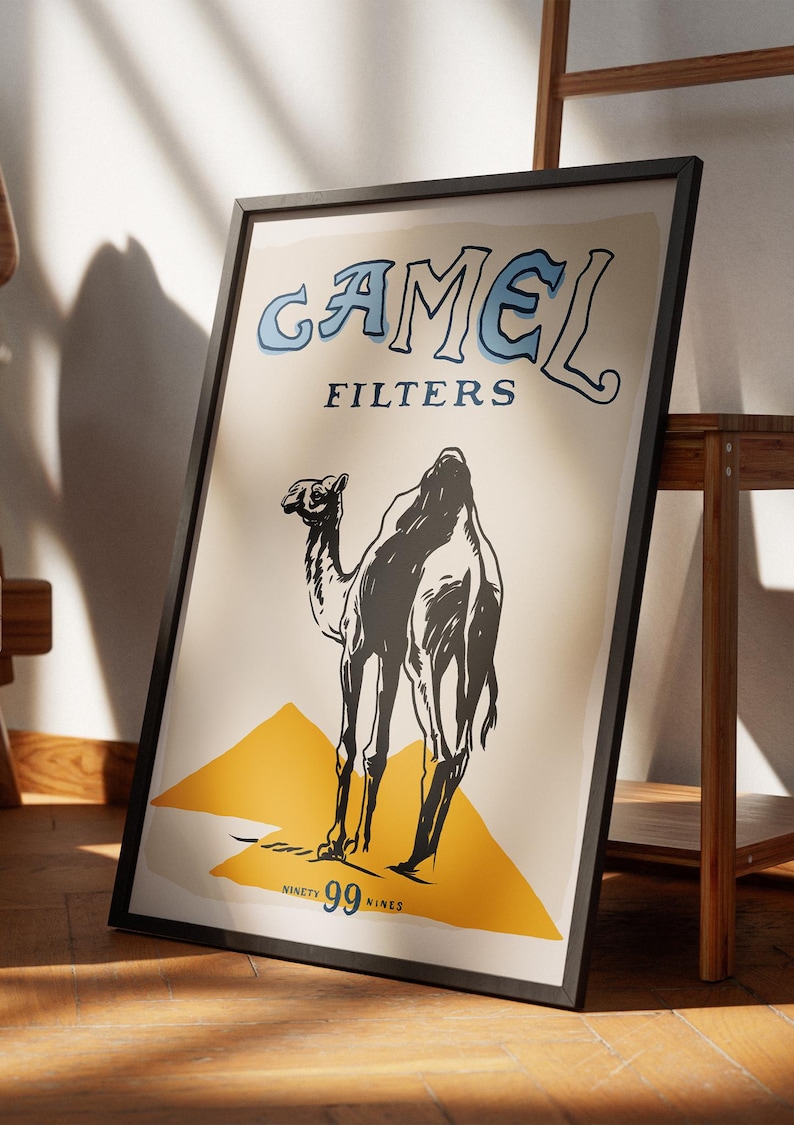 Vintage Camel, Old Cigarette Poster, Retro Tobacco Ad, Classic Smoking ...