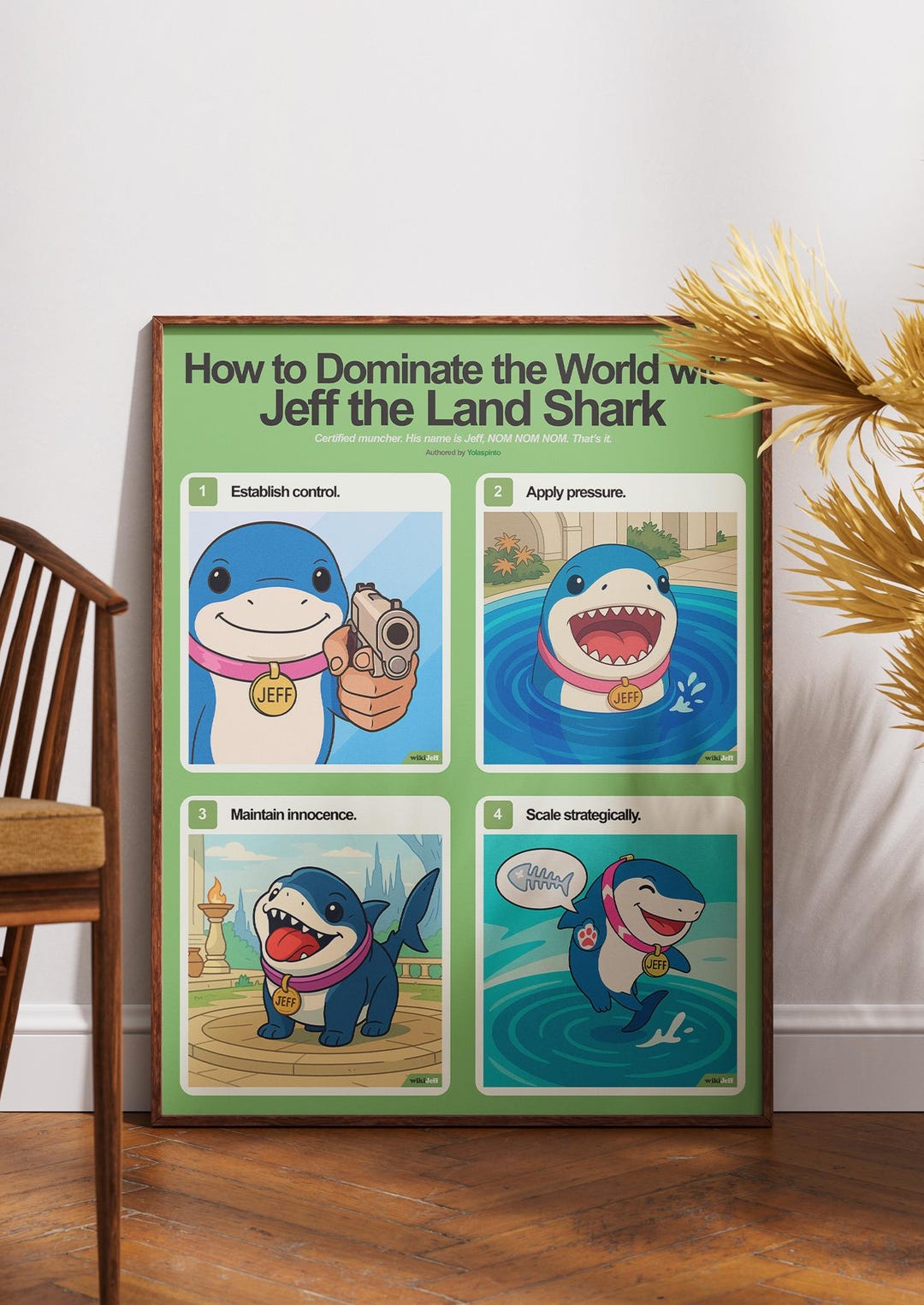 Jeff the Land Shark Poster | Viral Wikihow Meme Wall Art | Funny Marvel ...