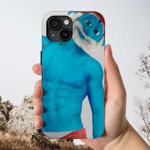 Unique Cursed Gift: Buff Santa Smurf Meme Phone Case Design for iPhone ...