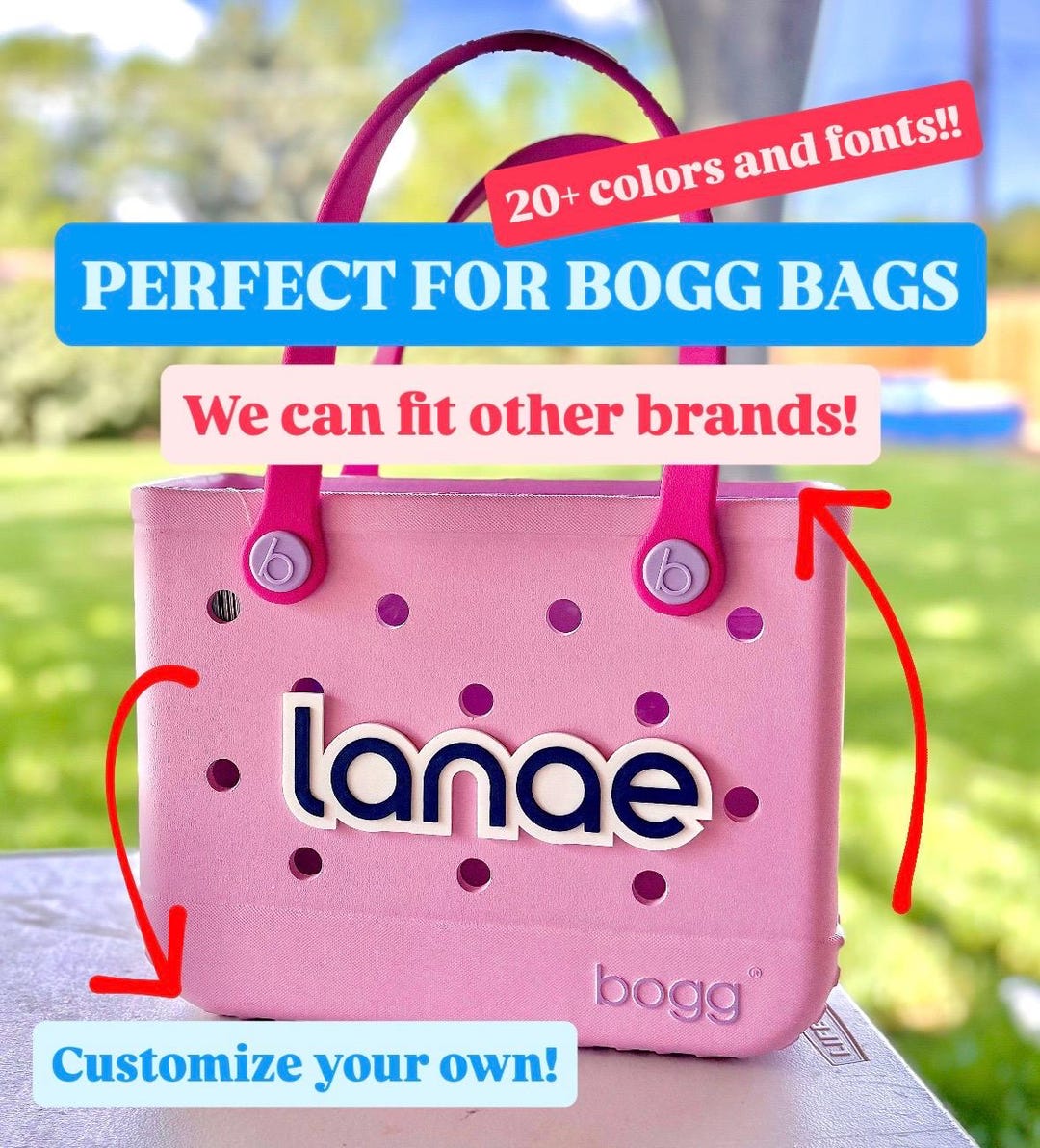 Custom Bogg Bag Name Tag - Personalized Beach Bag Charm - Summer Pool ...
