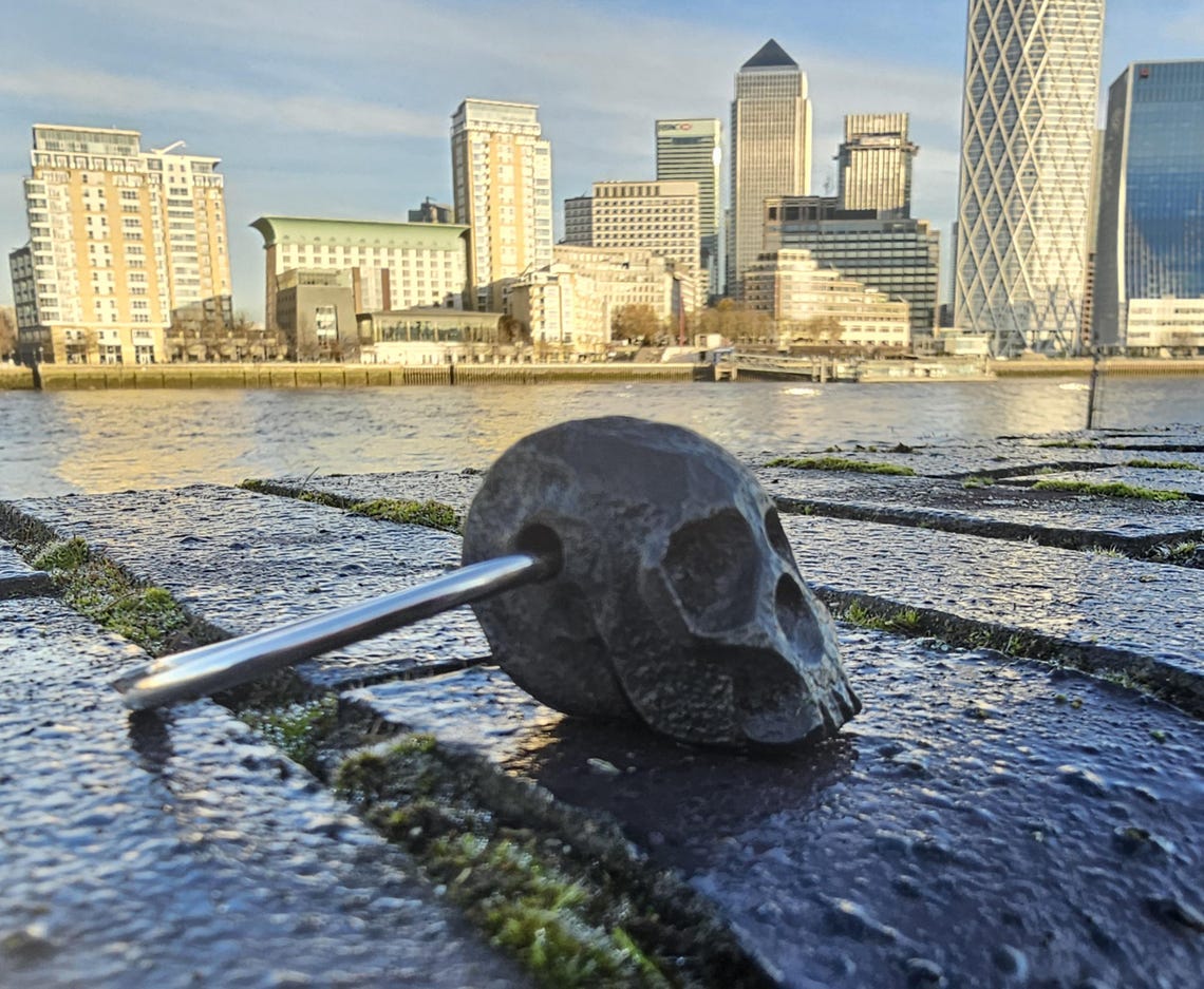 Hand Forged Sculpted Metal Skull Keyring / Keychain - Etsy