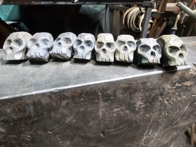 Hand Forged Sculpted Metal Skull Keyring / Keychain - Etsy
