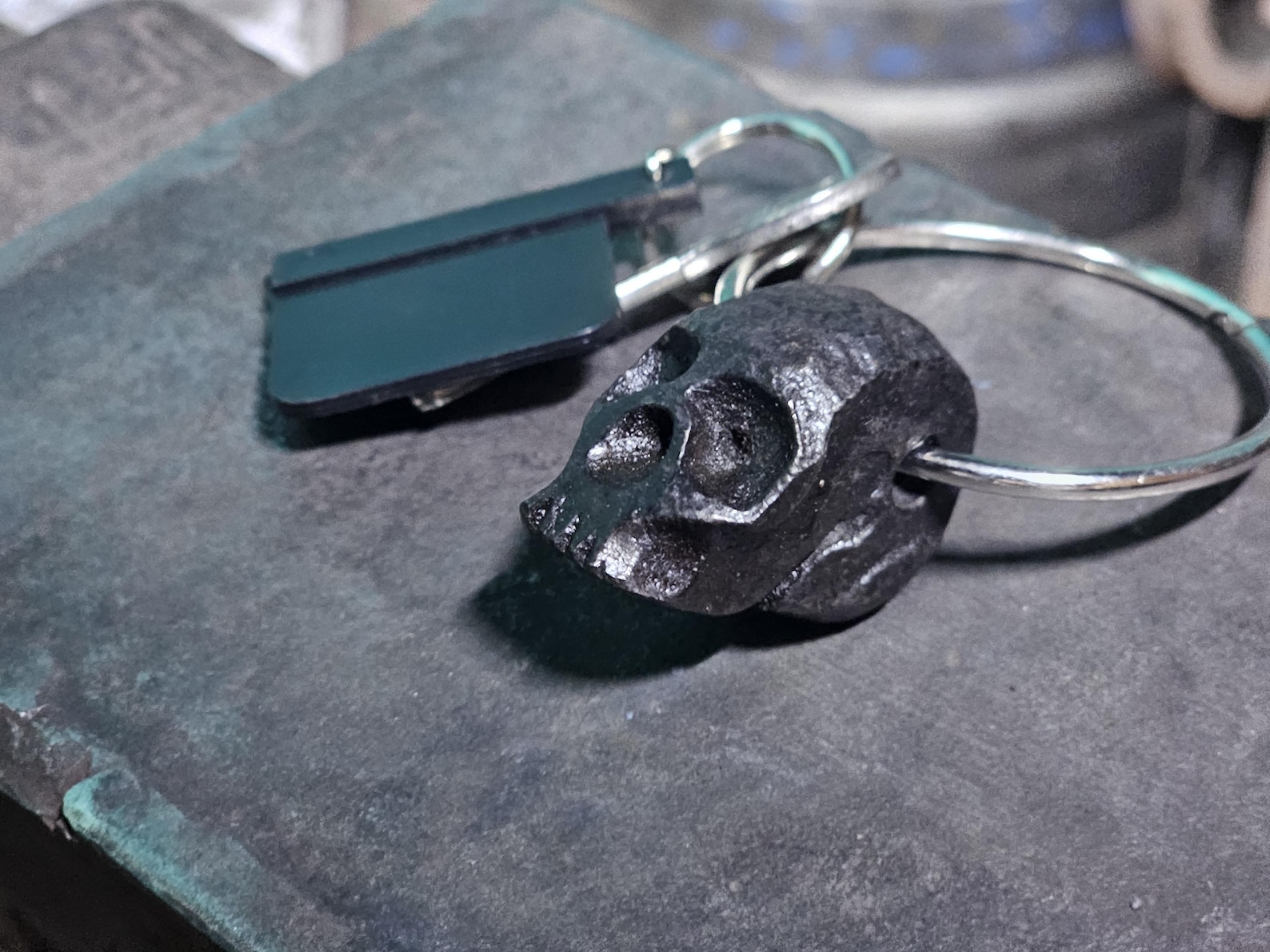 Hand Forged Sculpted Metal Skull Keyring / Keychain - Etsy