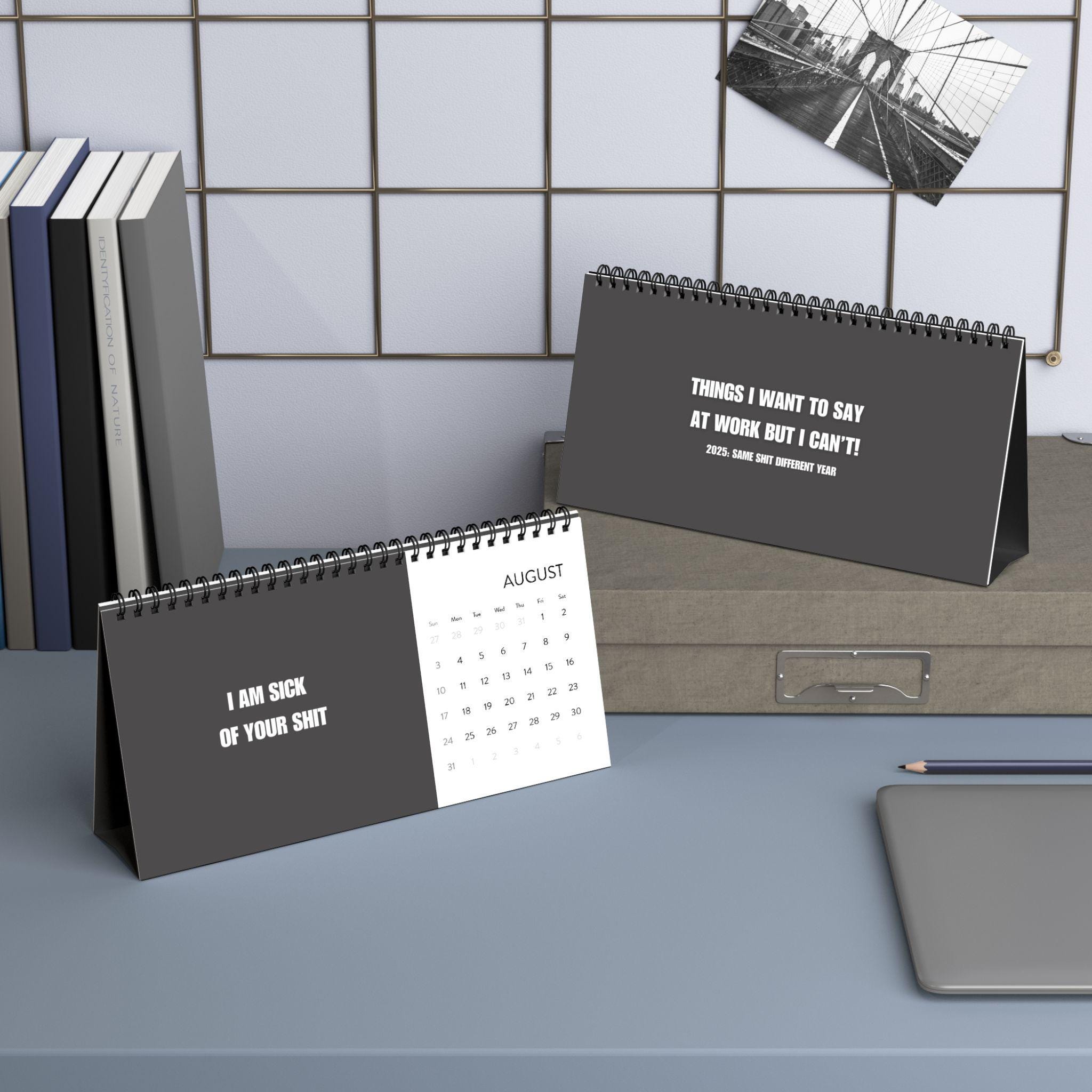 Funny Desktop Calendar 2025 - Office Humor, Gift for Coworkers, Desk ...