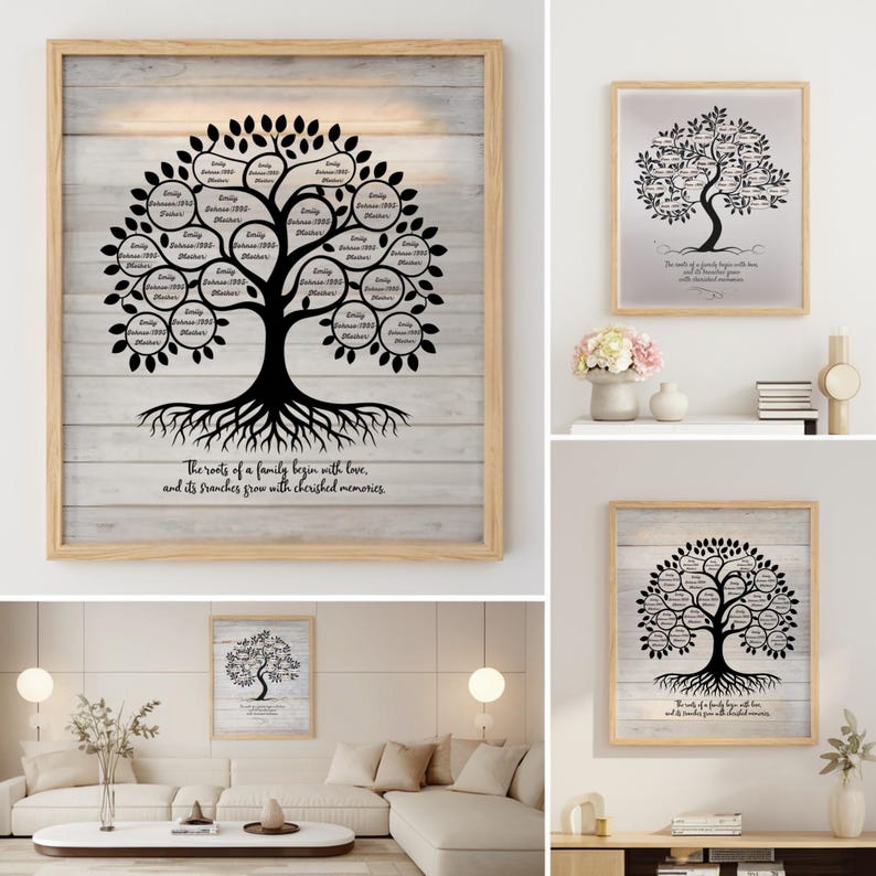 Custom Family Tree Design | Roots and Memories Art | Ancestry Digital ...