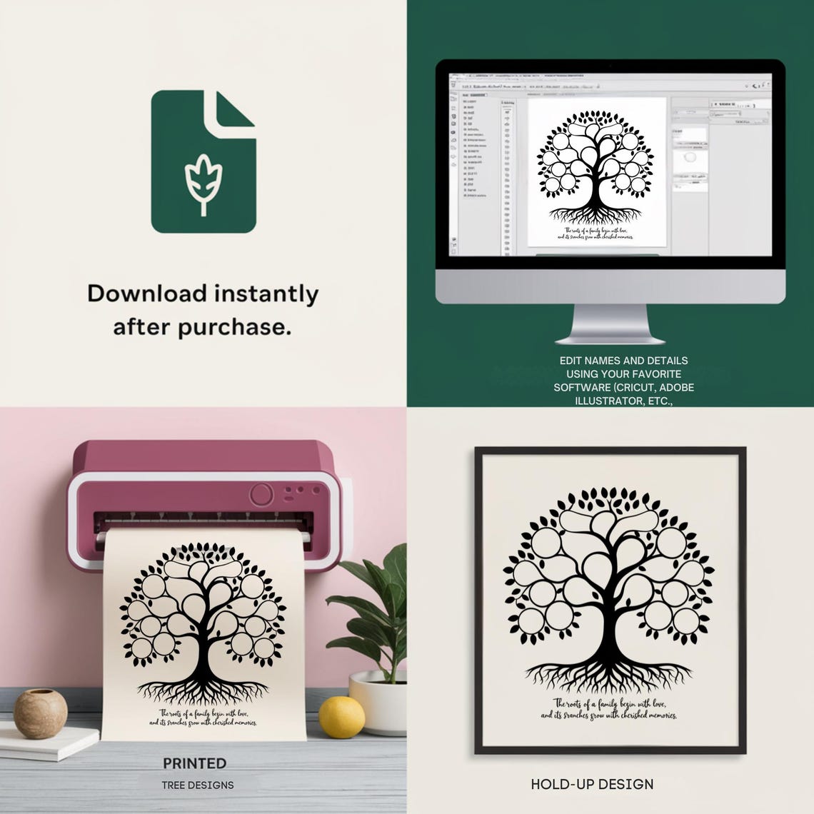 Custom Family Tree Design | Roots and Memories Art | Ancestry Digital ...