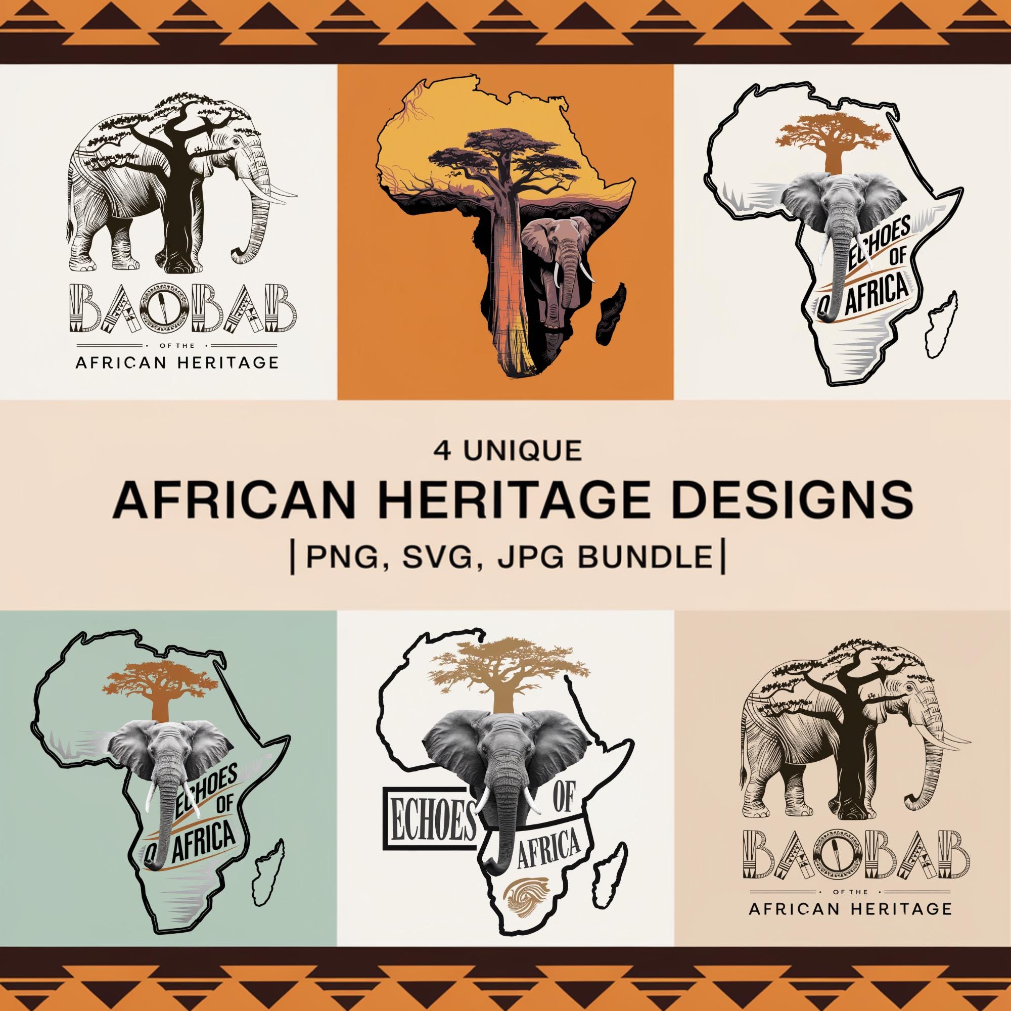African Heritage Design Bundle | Tribal Pattern PNG, SVG | Afrocentric ...
