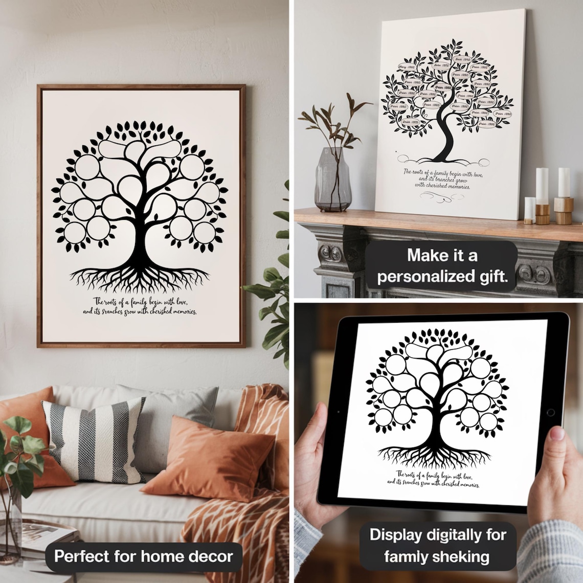Custom Family Tree Design | Roots and Memories Art | Ancestry Digital ...