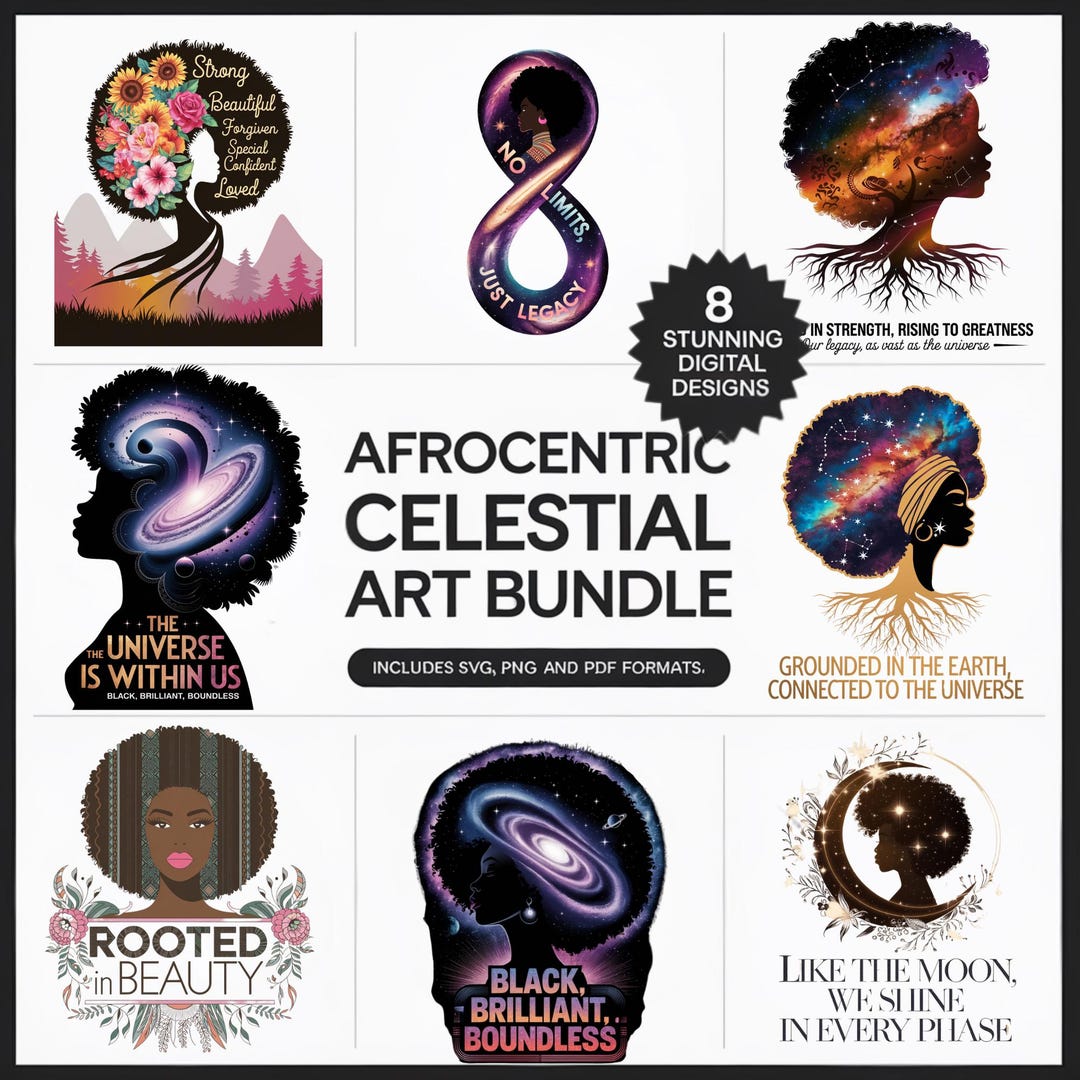 Empowering Afrocentric Design Bundle | SVG, PNG, PDF | Black Excellence ...