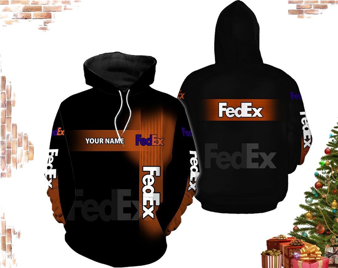 Custom Name Fedex Express Orange Light Hoodie 3D for Delivery Driver ...