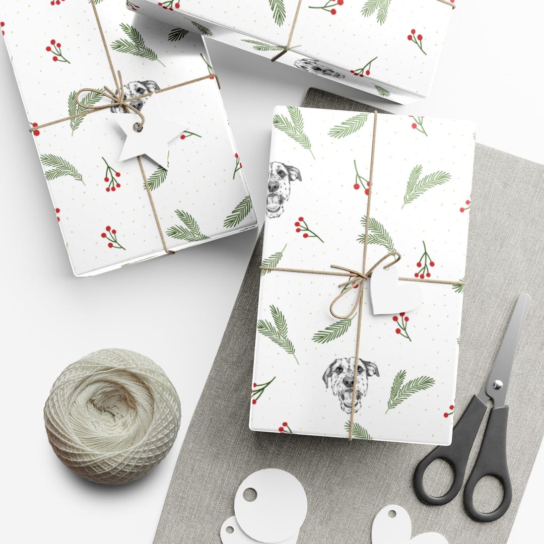 The Rhea Scruffy Puppy Holiday Wrapping Paper - Etsy