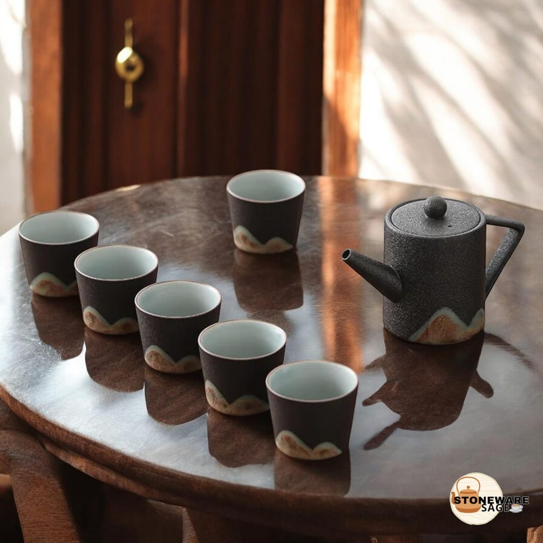 Japanese Hand-painted Tea Set, Complete Ancient Tea Ceremony Pottery ...