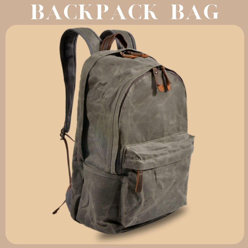 Personalized Canvas Backpack Men Laptop Backack Office Backpack Travel ...