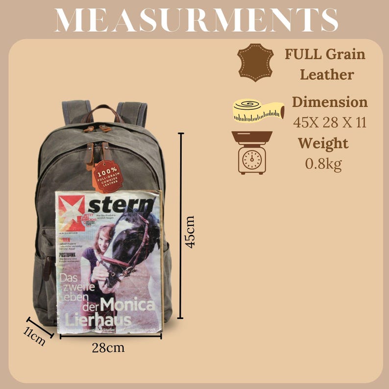 Personalized Canvas Backpack Men Laptop Backack Office Backpack Travel ...