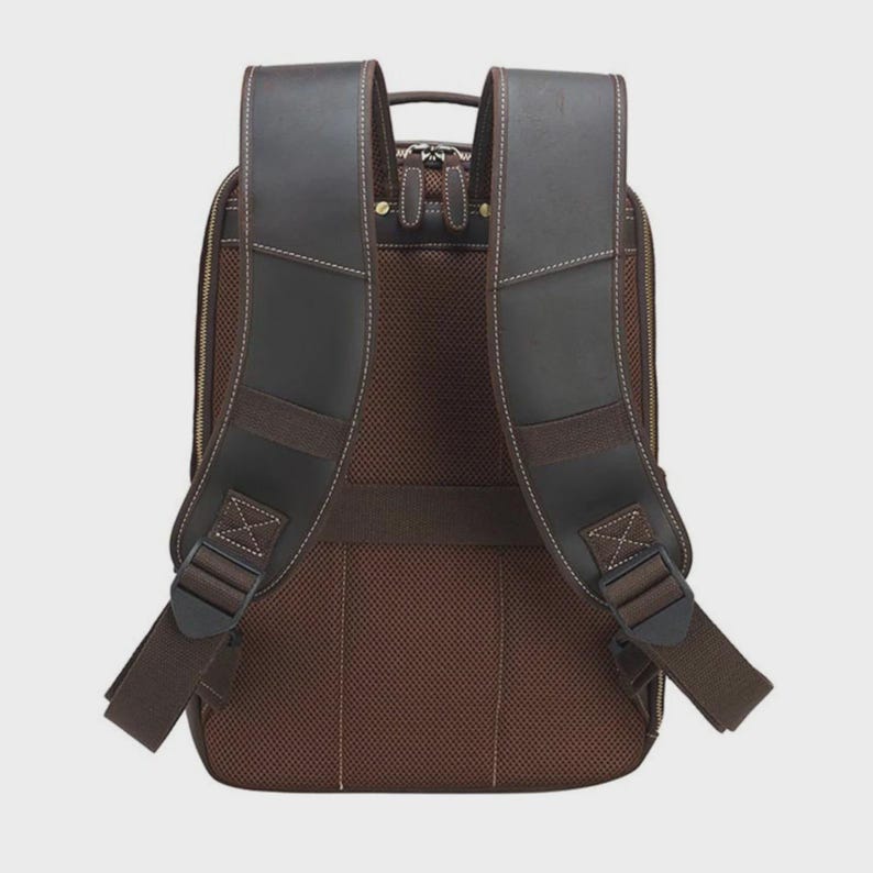 Leather Laptop Backpack Men, Office Backpack, Men's Shoulder Backpack ...