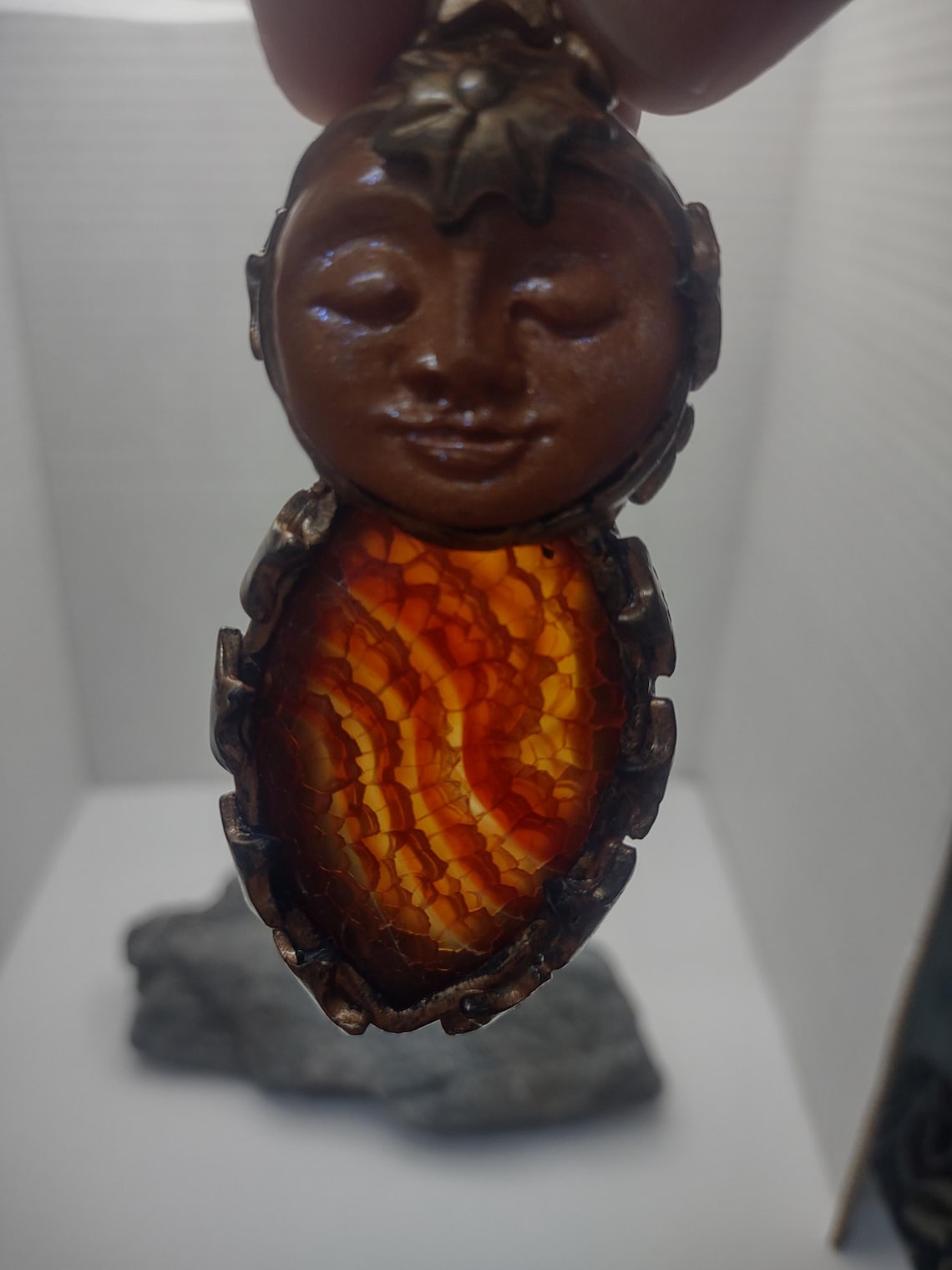 Dragon Scale Agate Goddess Intention Pendant Copper Reds and Bronze ...