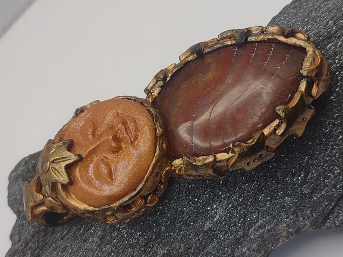 Dragon Scale Agate Goddess Intention Pendant Copper Reds and Bronze ...