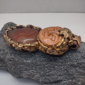 Dragon Scale Agate Goddess Intention Pendant Copper Reds and Bronze ...