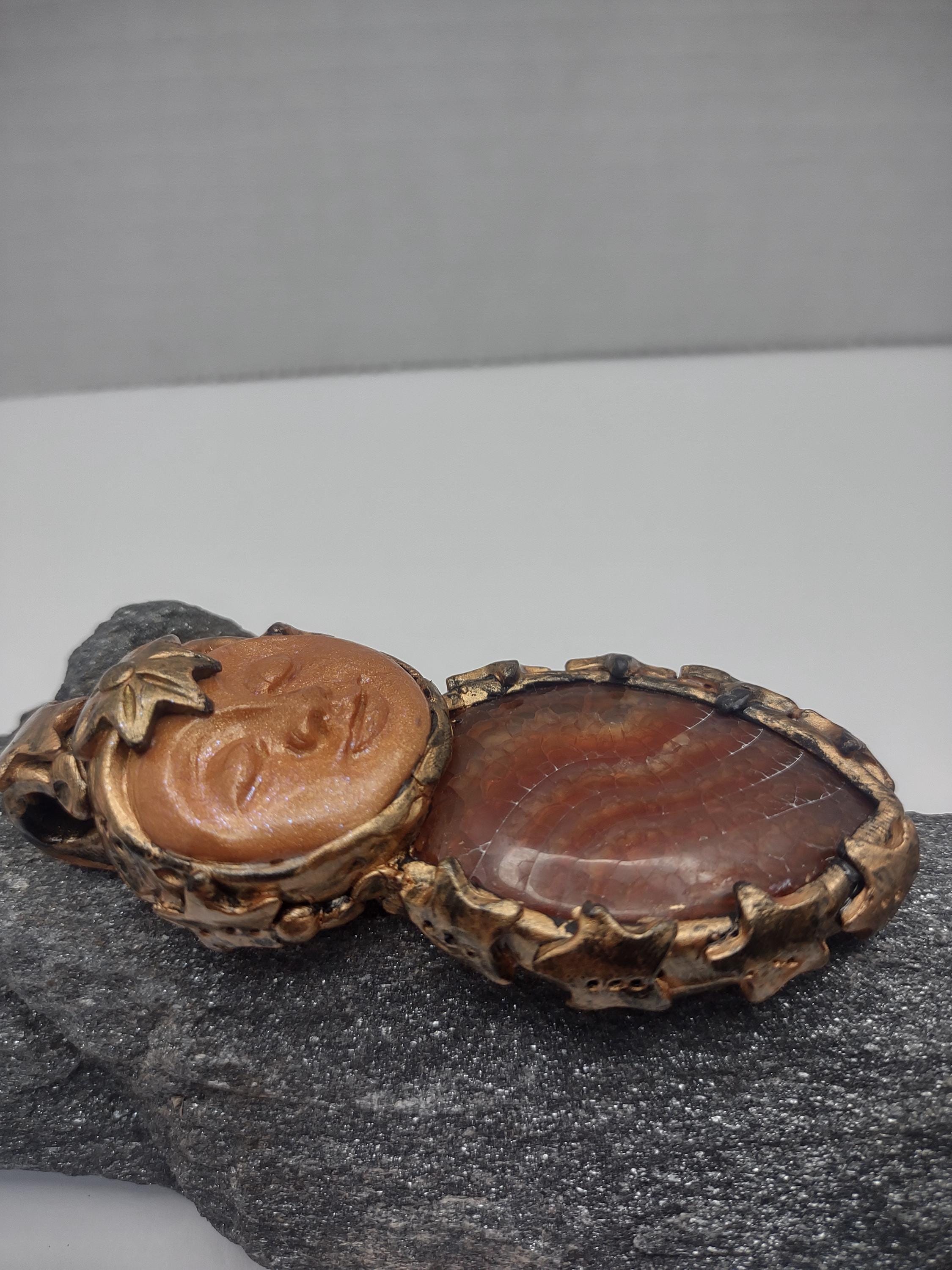 Dragon Scale Agate Goddess Intention Pendant Copper Reds and Bronze ...