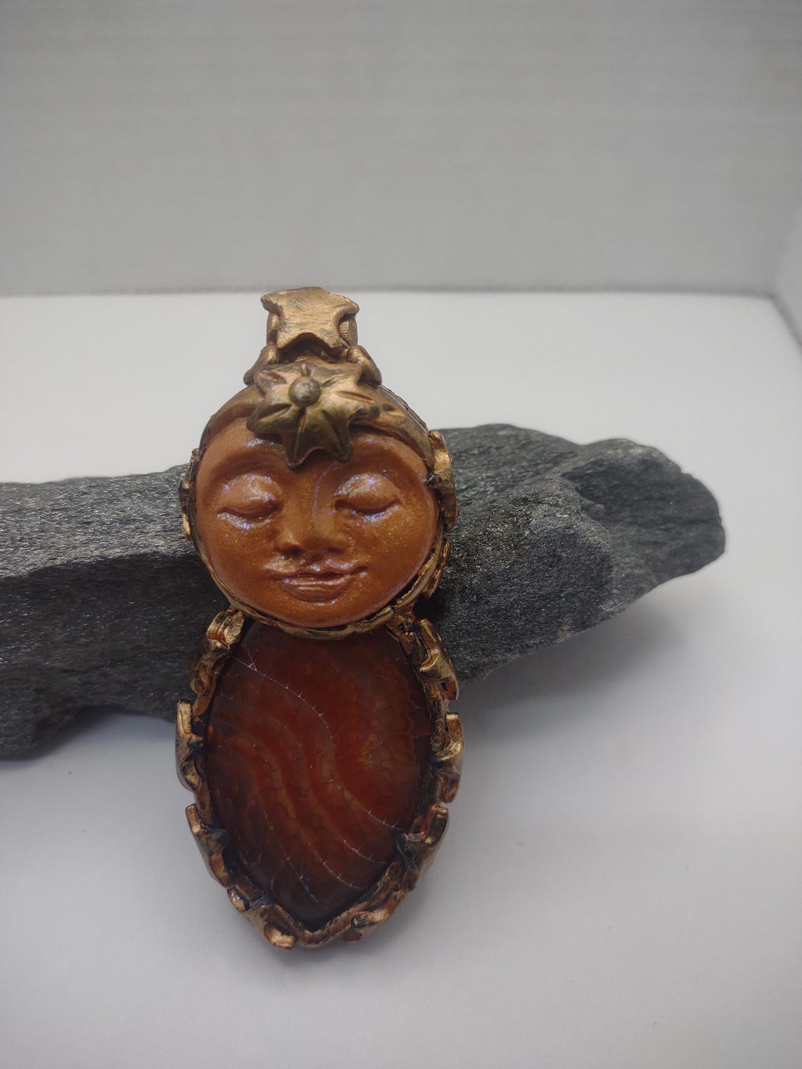 Dragon Scale Agate Goddess Intention Pendant Copper Reds and Bronze ...