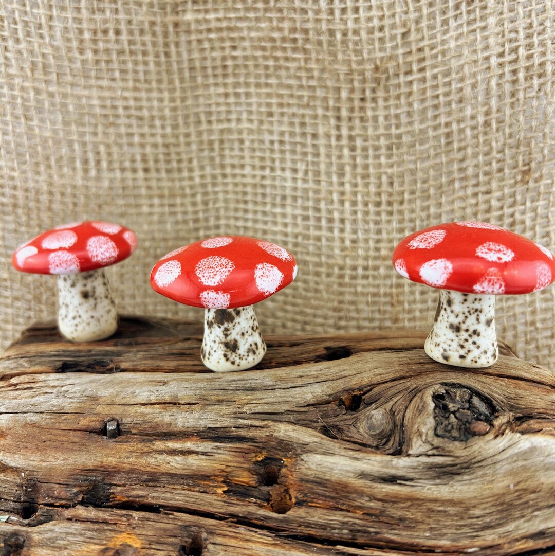 Small Red Toadstool Ceramic Mushroom - Etsy