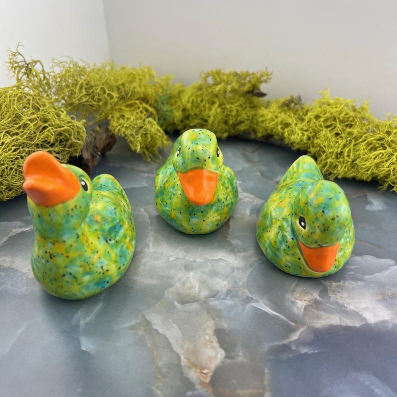 Handcrafted Ceramic Happy Duck Figurines - Handmade Pottery Gift - Etsy