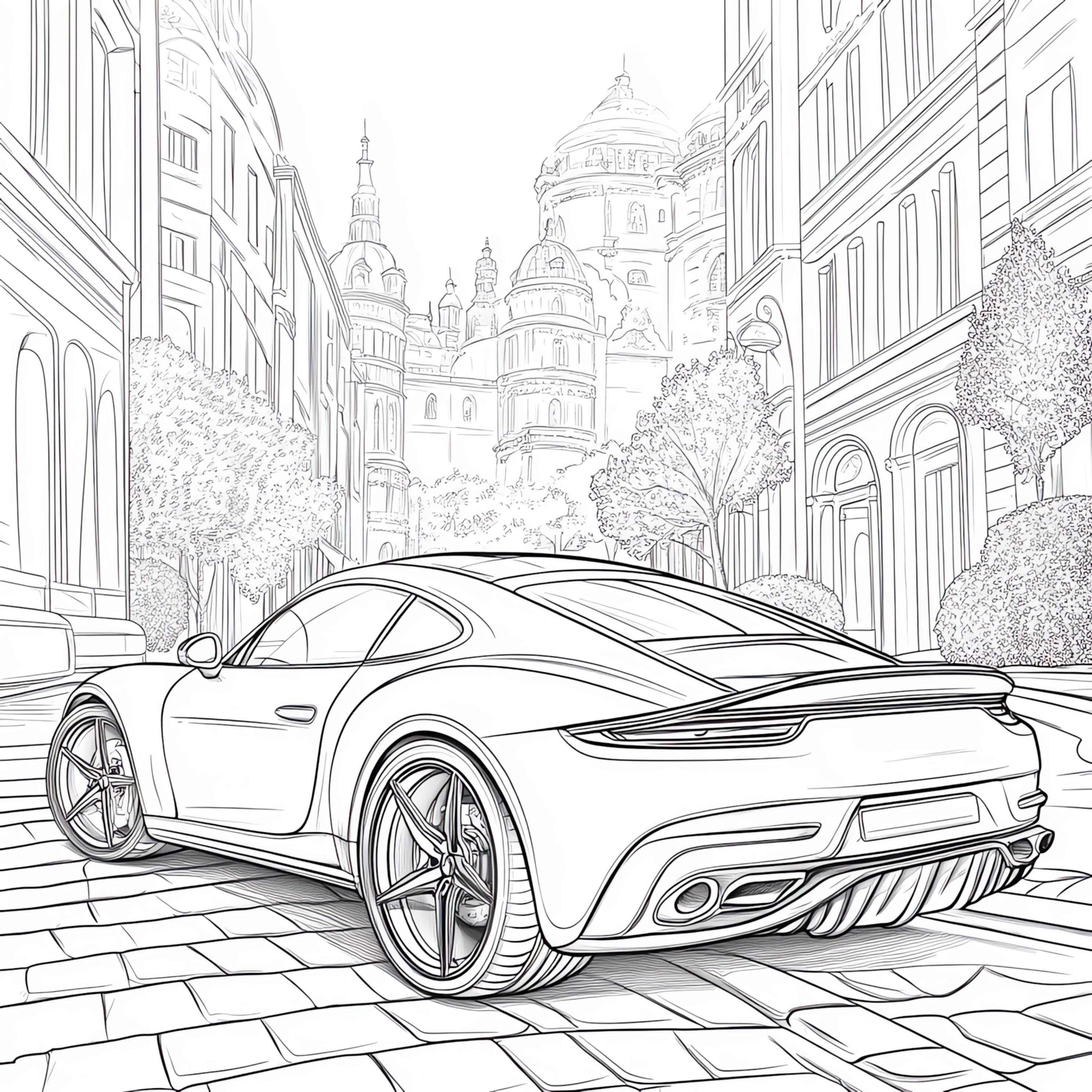 6 Super Cars Coloring Pages, for Kids and Adults, Supercars Sheets, Fun ...