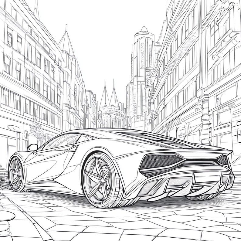6 Super Cars Coloring Pages, for Kids and Adults, Supercars Sheets, Fun ...