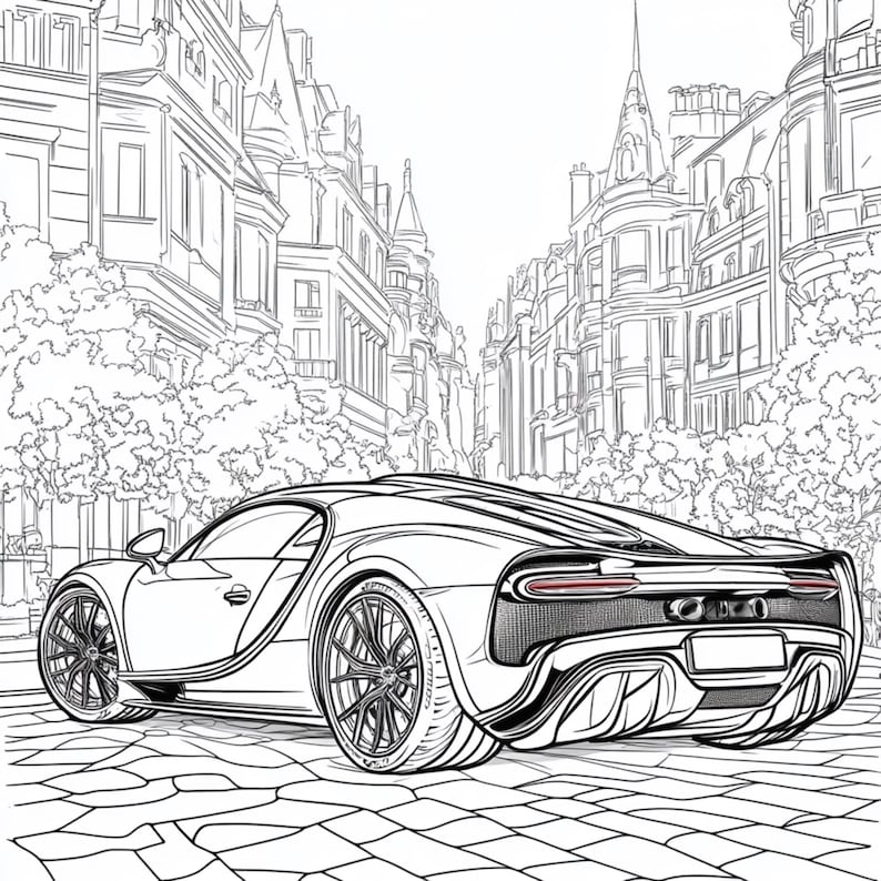 6 Super Cars Coloring Pages, for Kids and Adults, Supercars Sheets, Fun ...