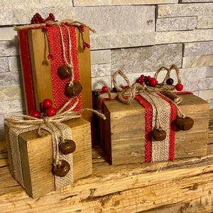 Christmas Wood Gifts, Christmas Packages, Rustic Christmas Decor ...